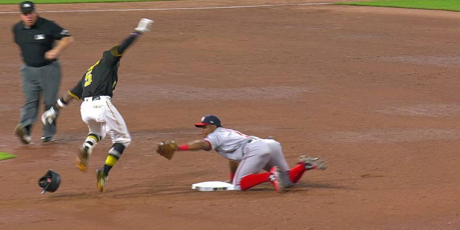 Josh Harrison abruptly pumped the brakes on his slide into second and ...