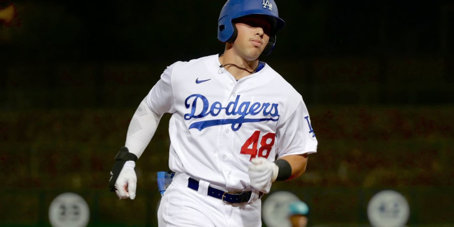 Dodgers Carson Taylor homers during Arizona Fall League