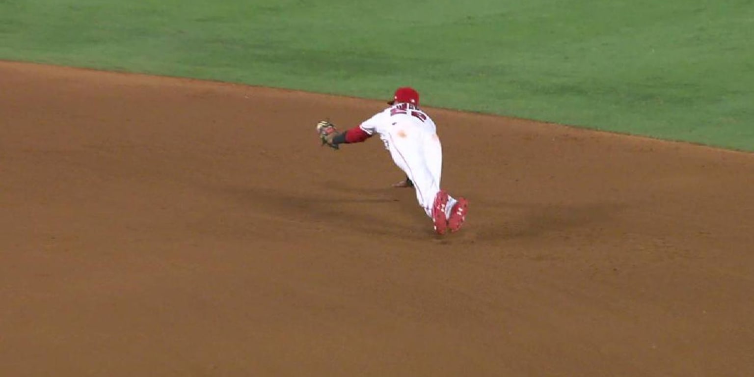 Kaleb Cowart went full stretch to rob Odubel Herrera of a base hit ...
