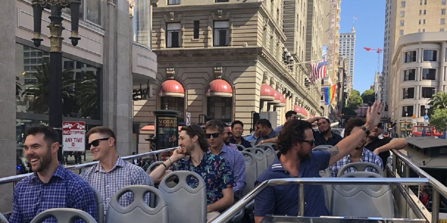 The Padres' team bus didn't show up, so they rode to AT&T Park on a ...