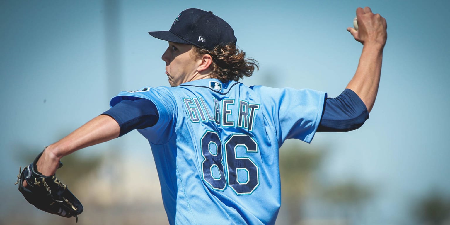 Logan Gilbert strikes out Mike Trout in spring debut