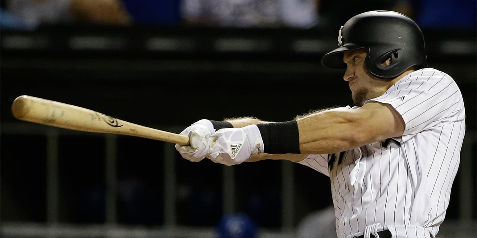 Adam Engel working on hitting with White Sox
