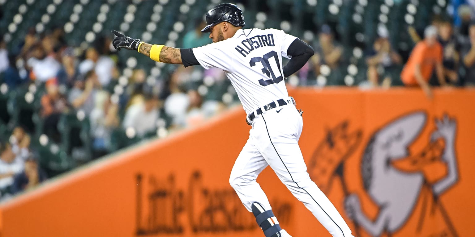 Harold Castro hitting for power