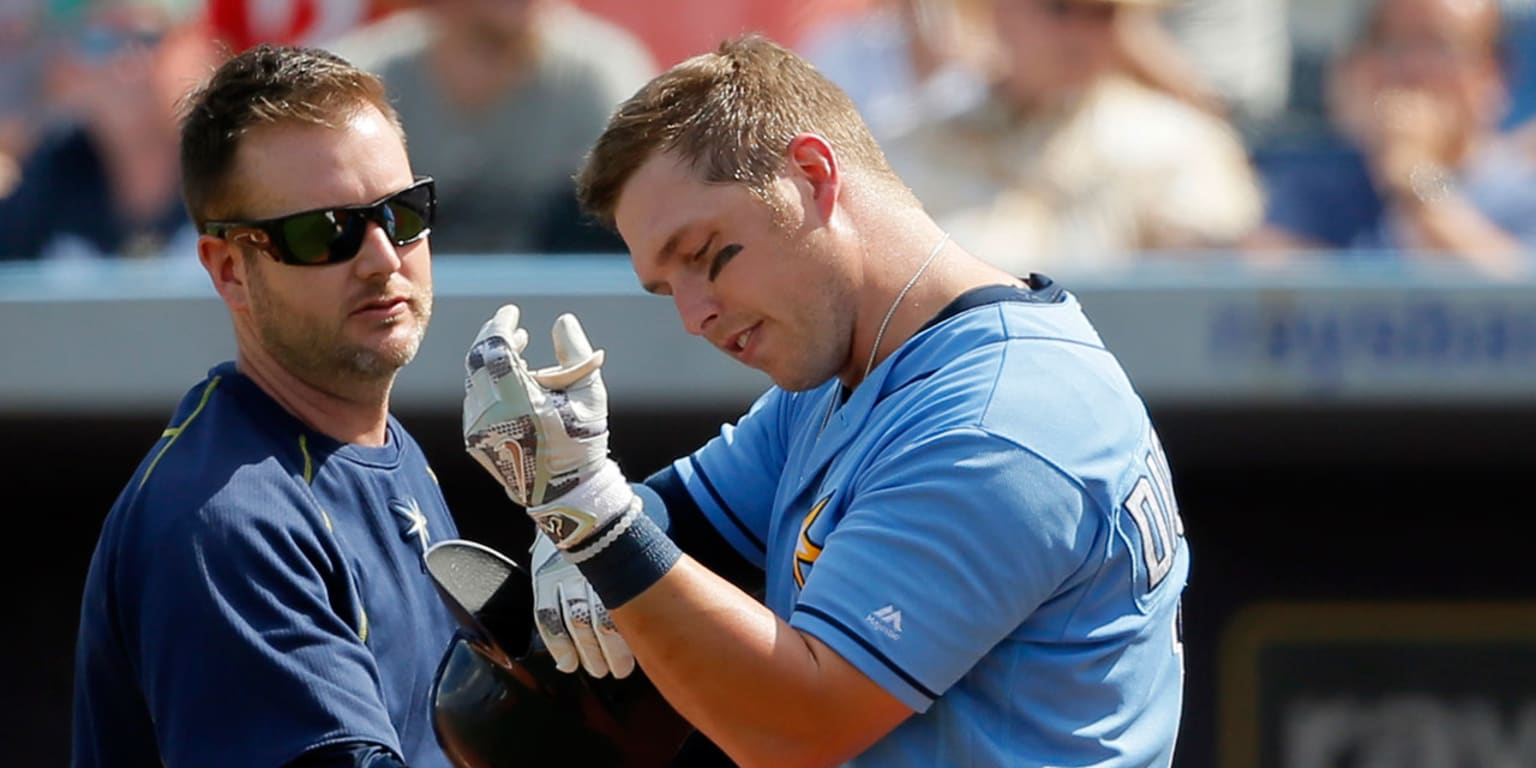 Rays' Corey Dickerson exits after hit by pitch