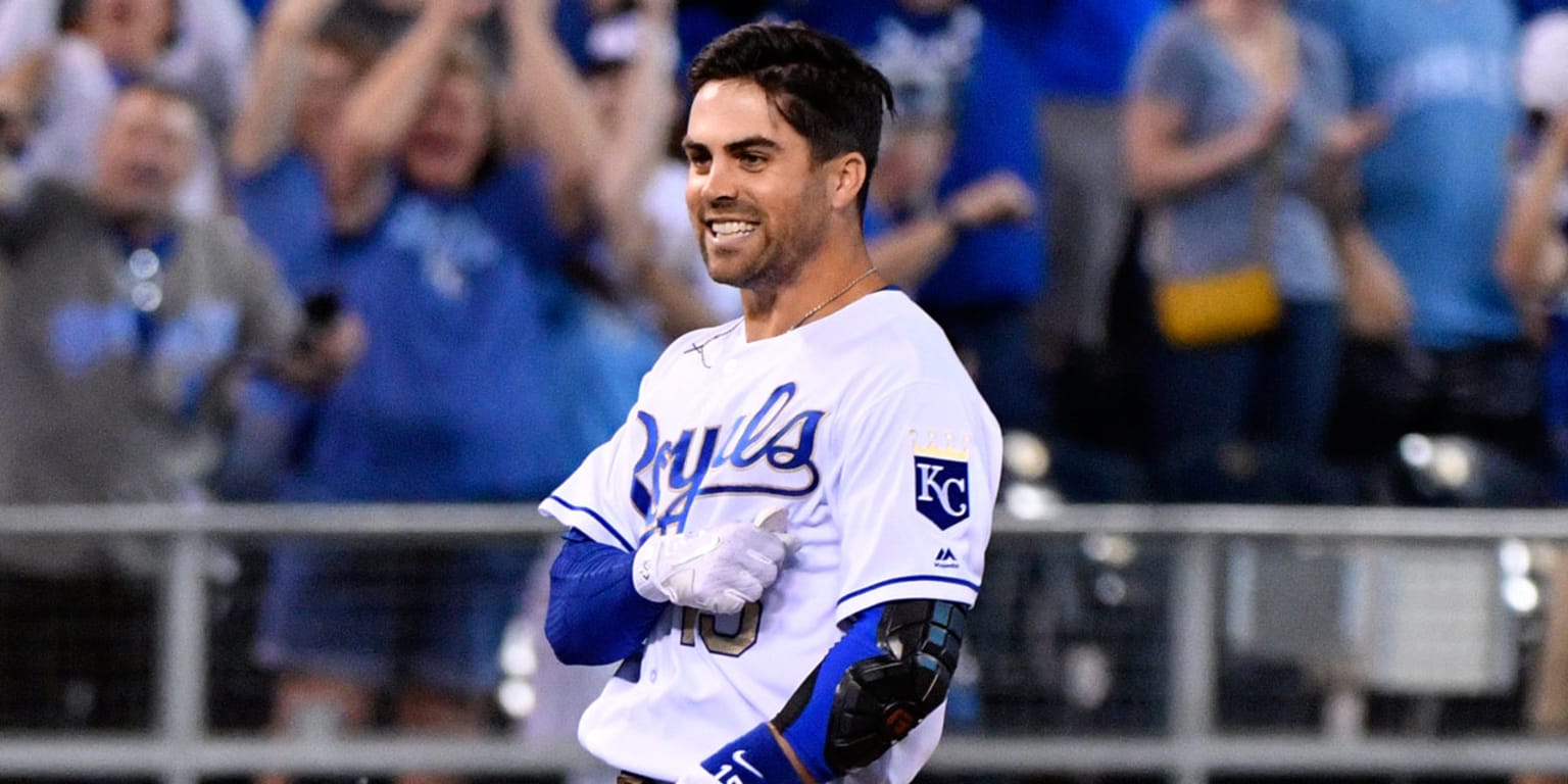 Whit Merrifield celebrates first walk-off hit