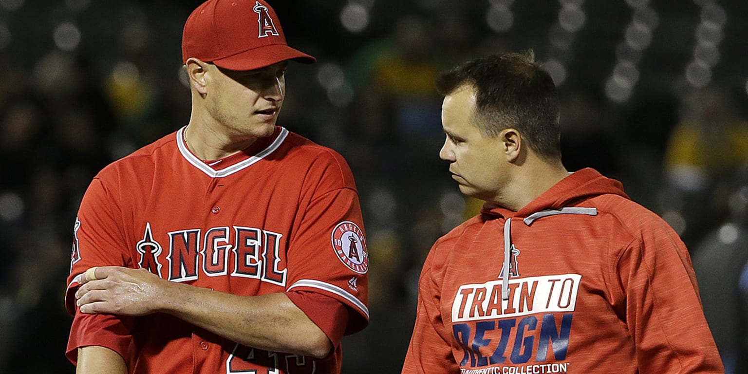 Angels Richards leaves start with biceps cramp