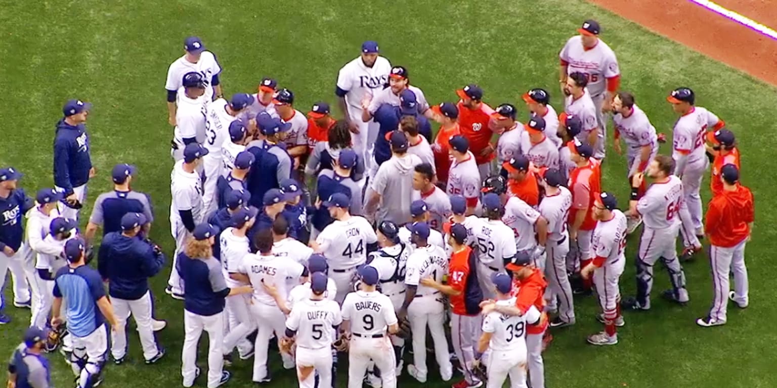 Rays, Nationals benches clear after final out