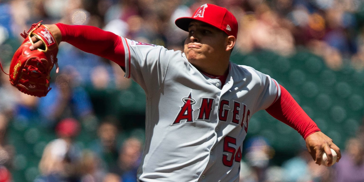 Jose Suarez earns first MLB win