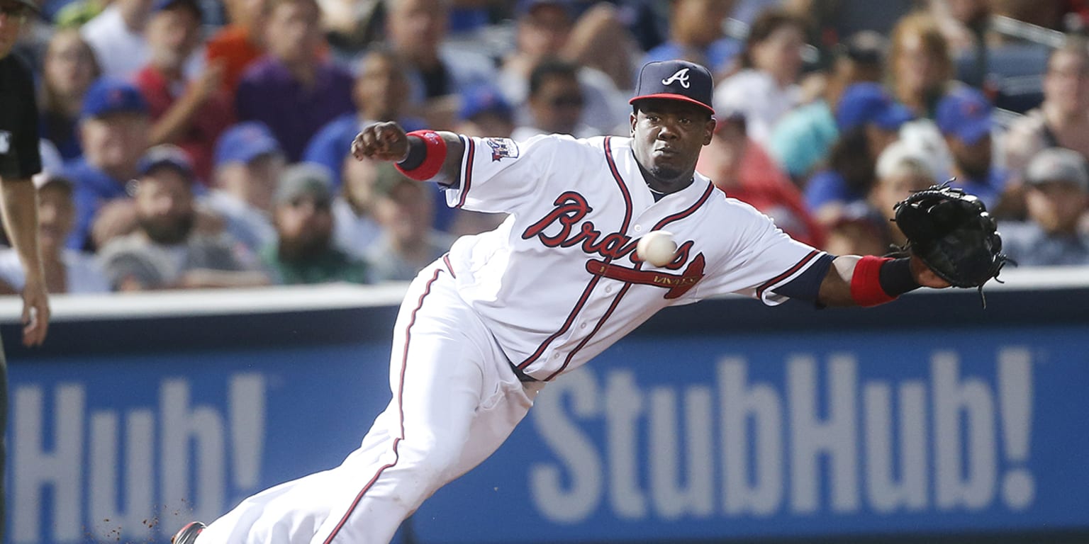 Braves' Adonis Garcia plays defense vs. Cubs