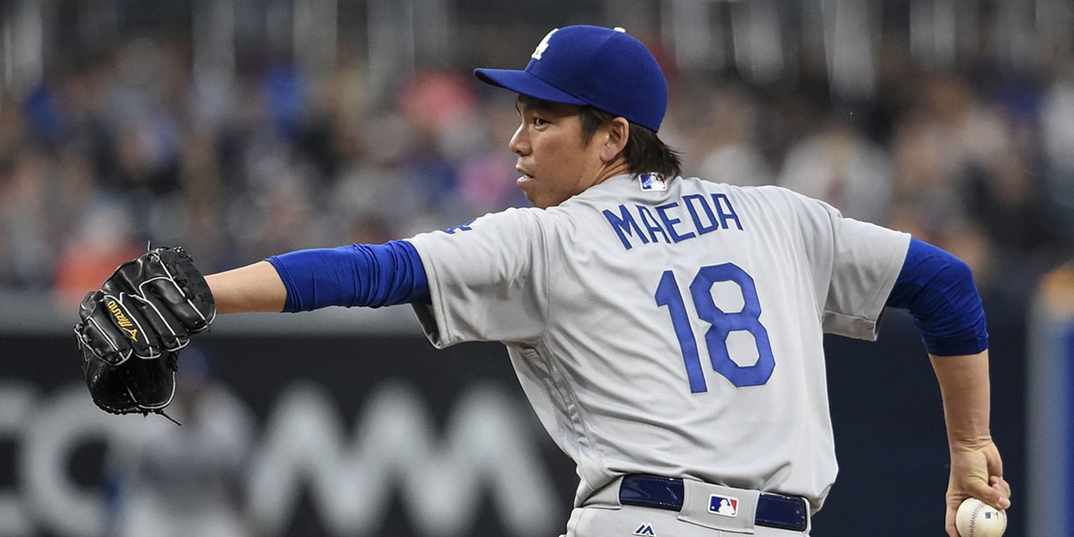 Dodgers Maeda wins debut, hits HR