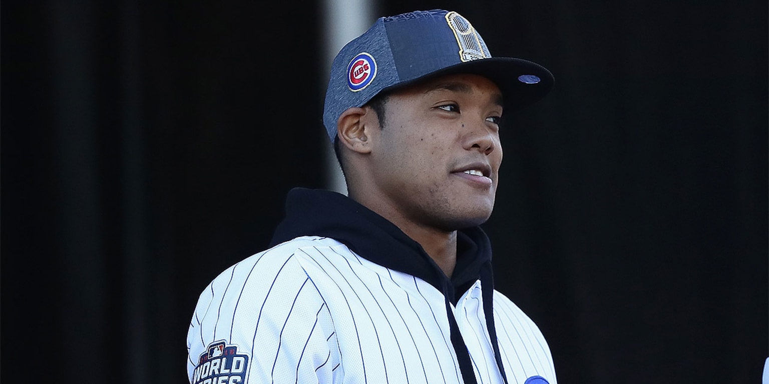 Addison Russell at Cubs camp after wild year