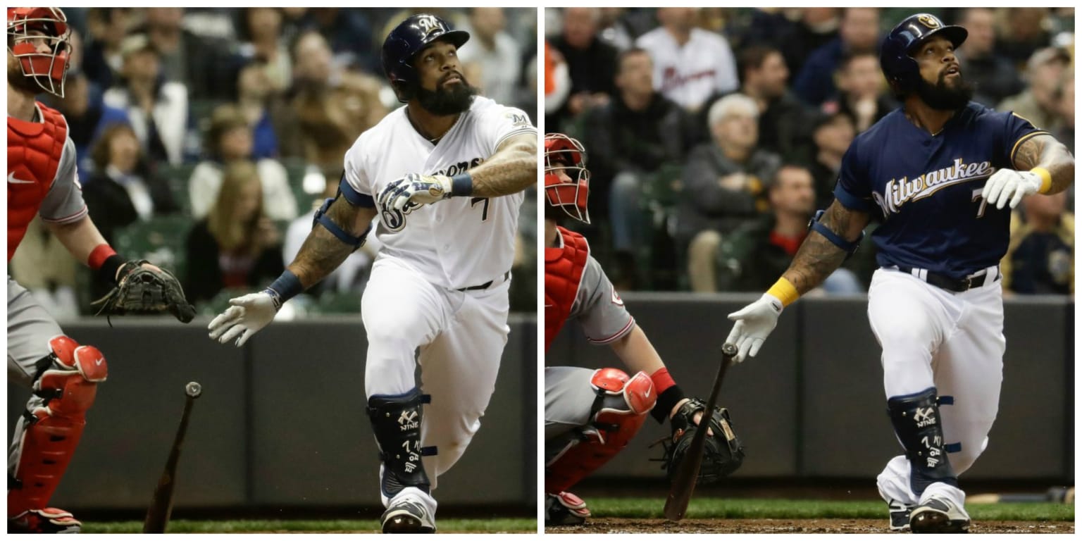 Eric Thames hit two-run HRs to beat the Reds in back-to-back games and ...