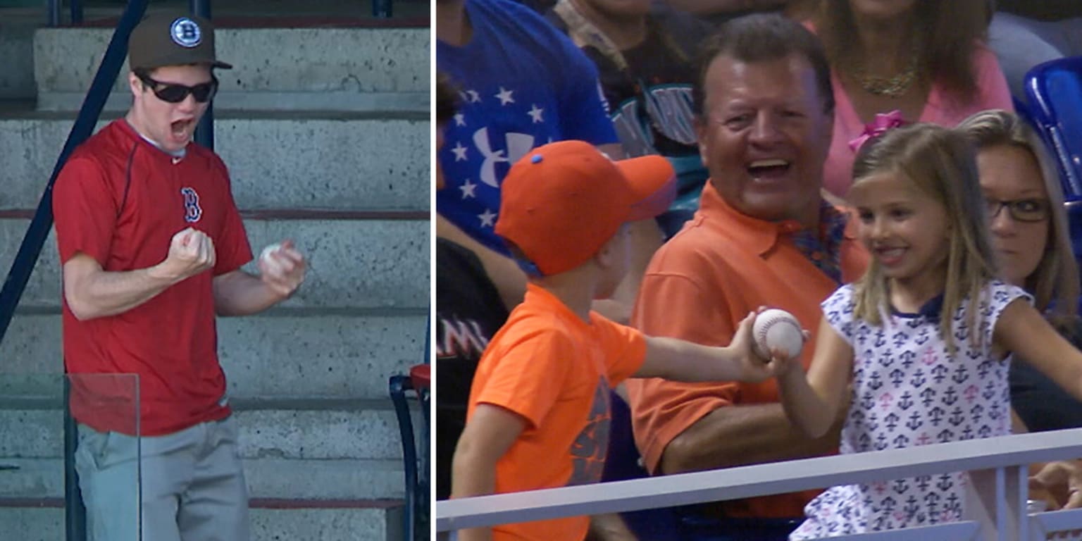 Young boy gives ball to young girl at Marlins game and hearts melt ...