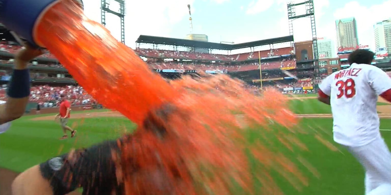 After Jose Martinez's walk-off hit, the Cardinals showered ... a ...