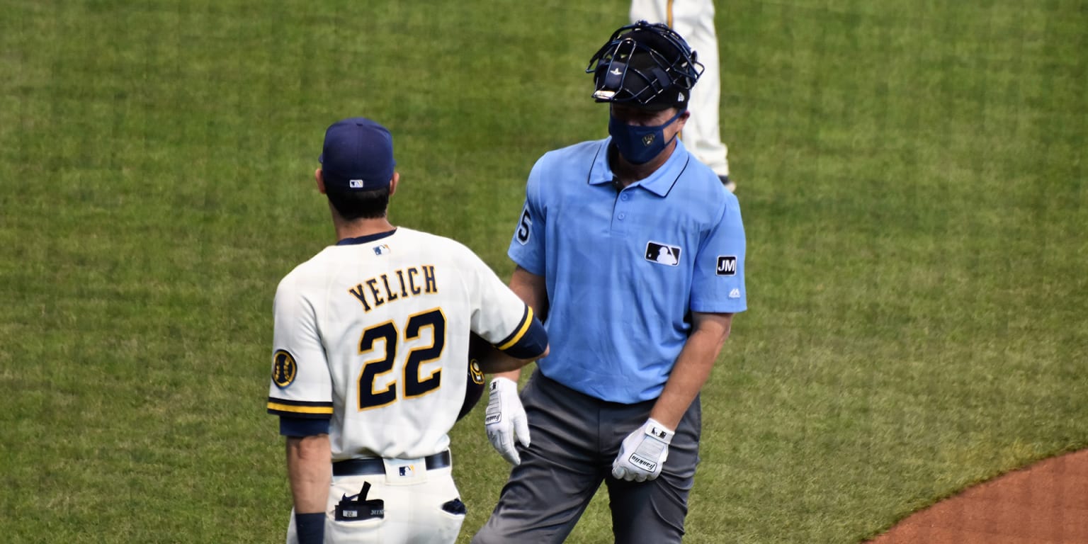 Charlie Greene umpires for Brewers Summer Camp