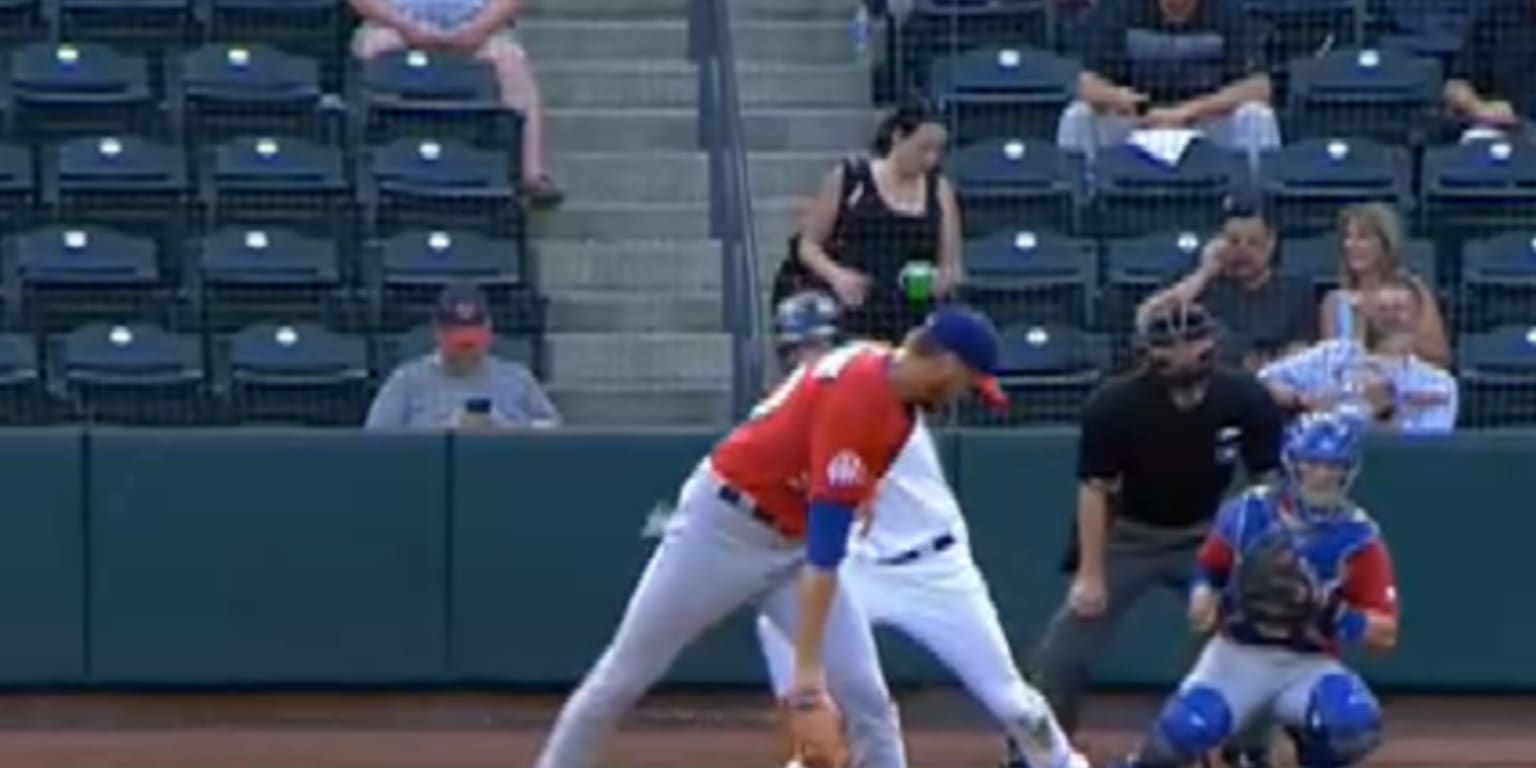 Watch this Minor League pitcher snare a comebacker between his legs ...