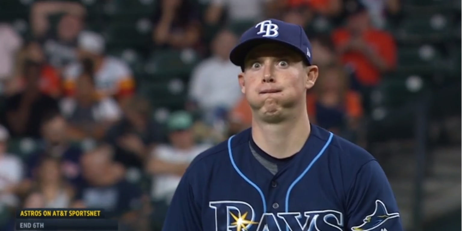 Rays pitcher makes goofy facial expression after out | MLB.com
