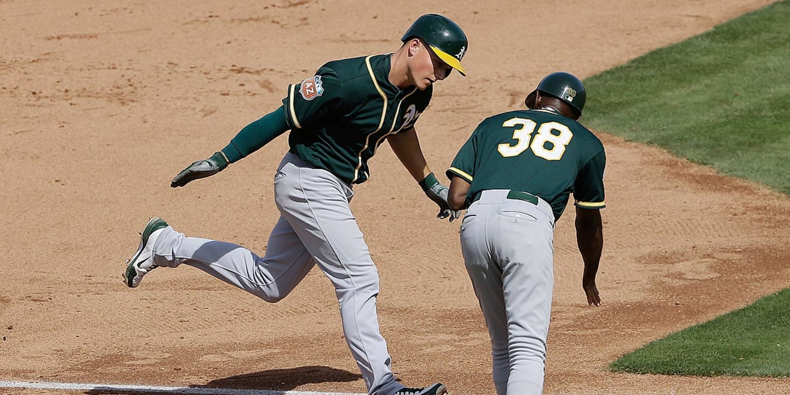 Matt Chapman, Chris Coghlan homer vs. Giants