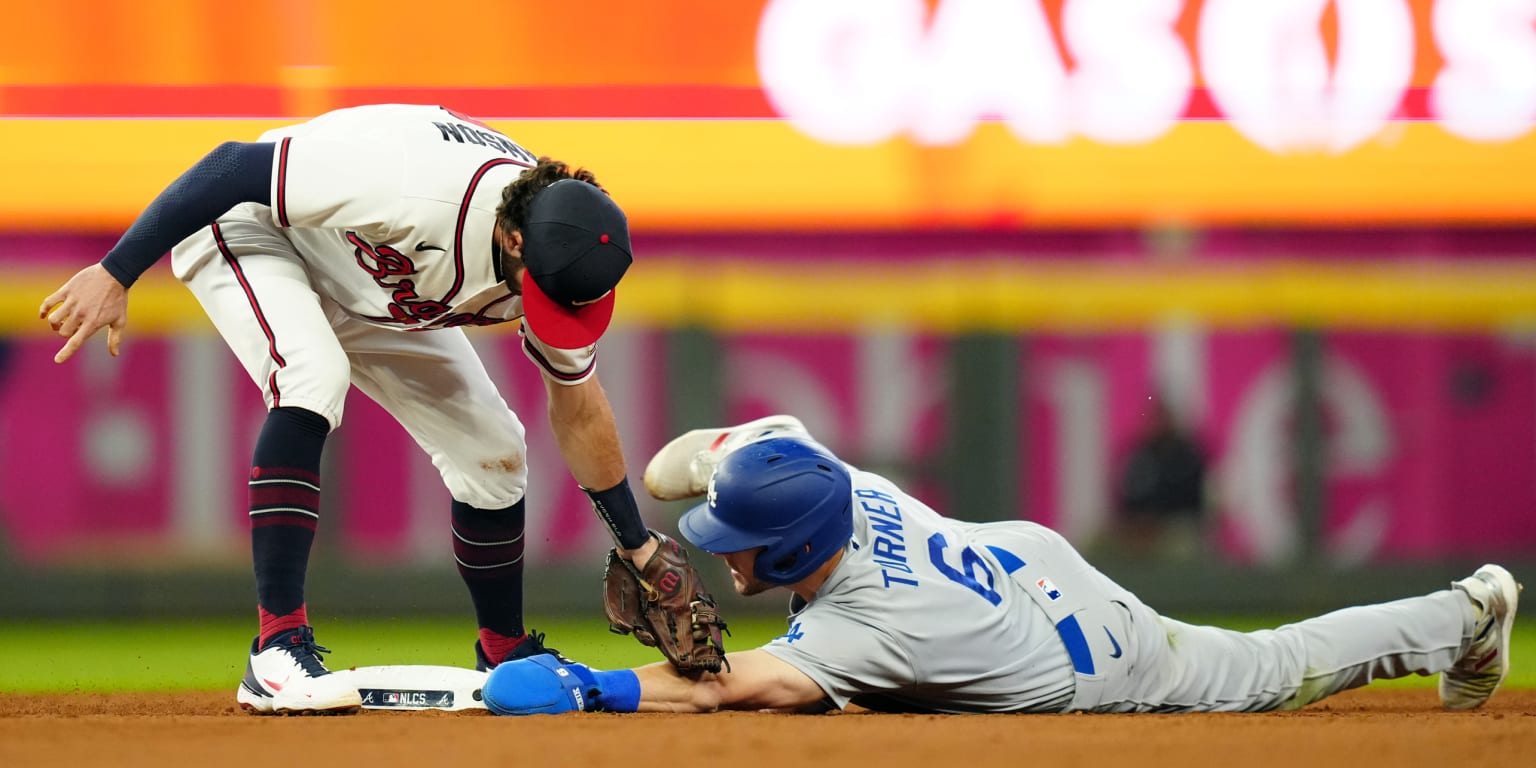 Dodgers stealing bases during 2021 playoffs