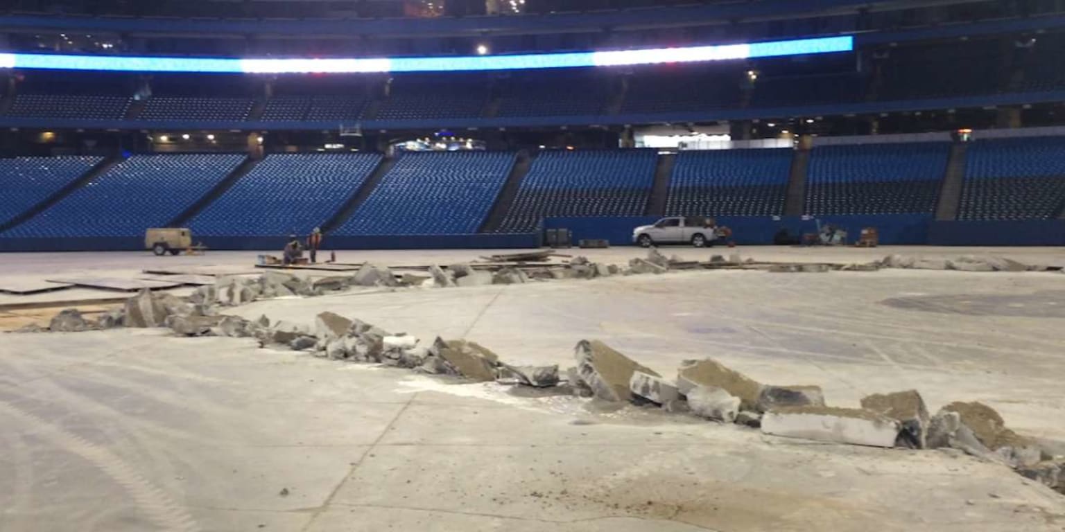 Check out photos of the Blue Jays building an all-dirt infield | MLB.com