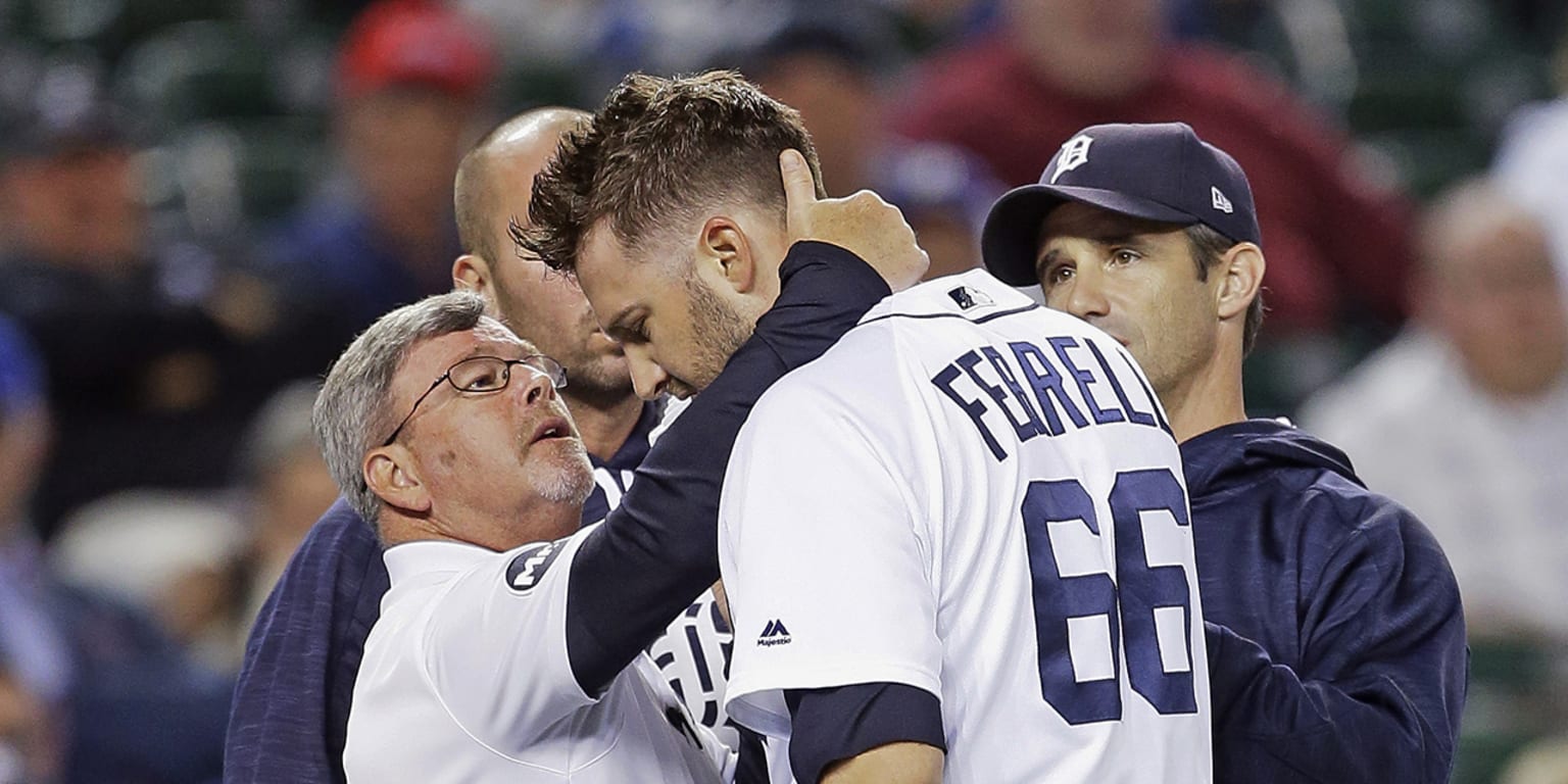Tigers Jeff Ferrell lucky after hit with liner