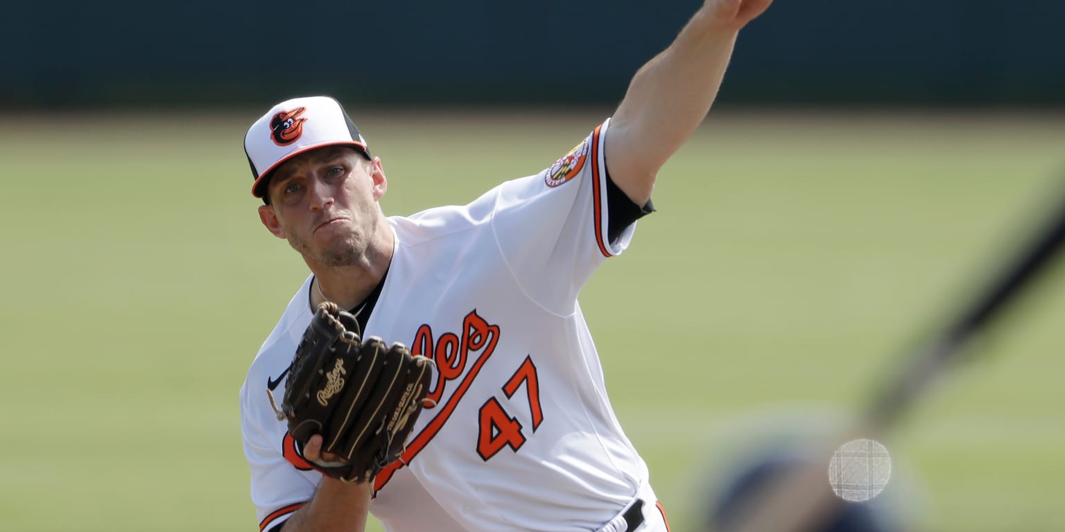 John Means working on curveball at Spring Training