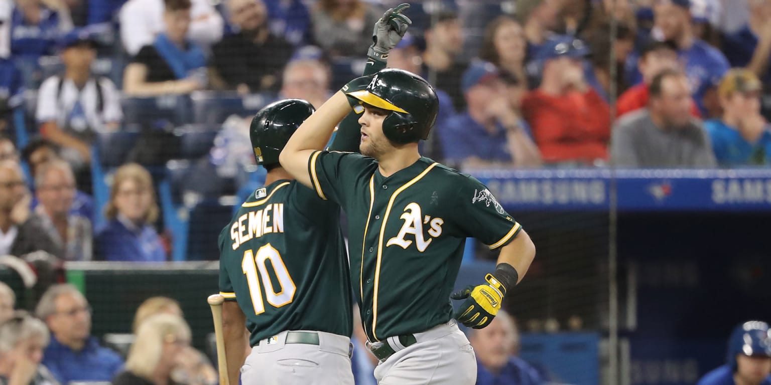 Chad Pinder's first grand slam leads to win