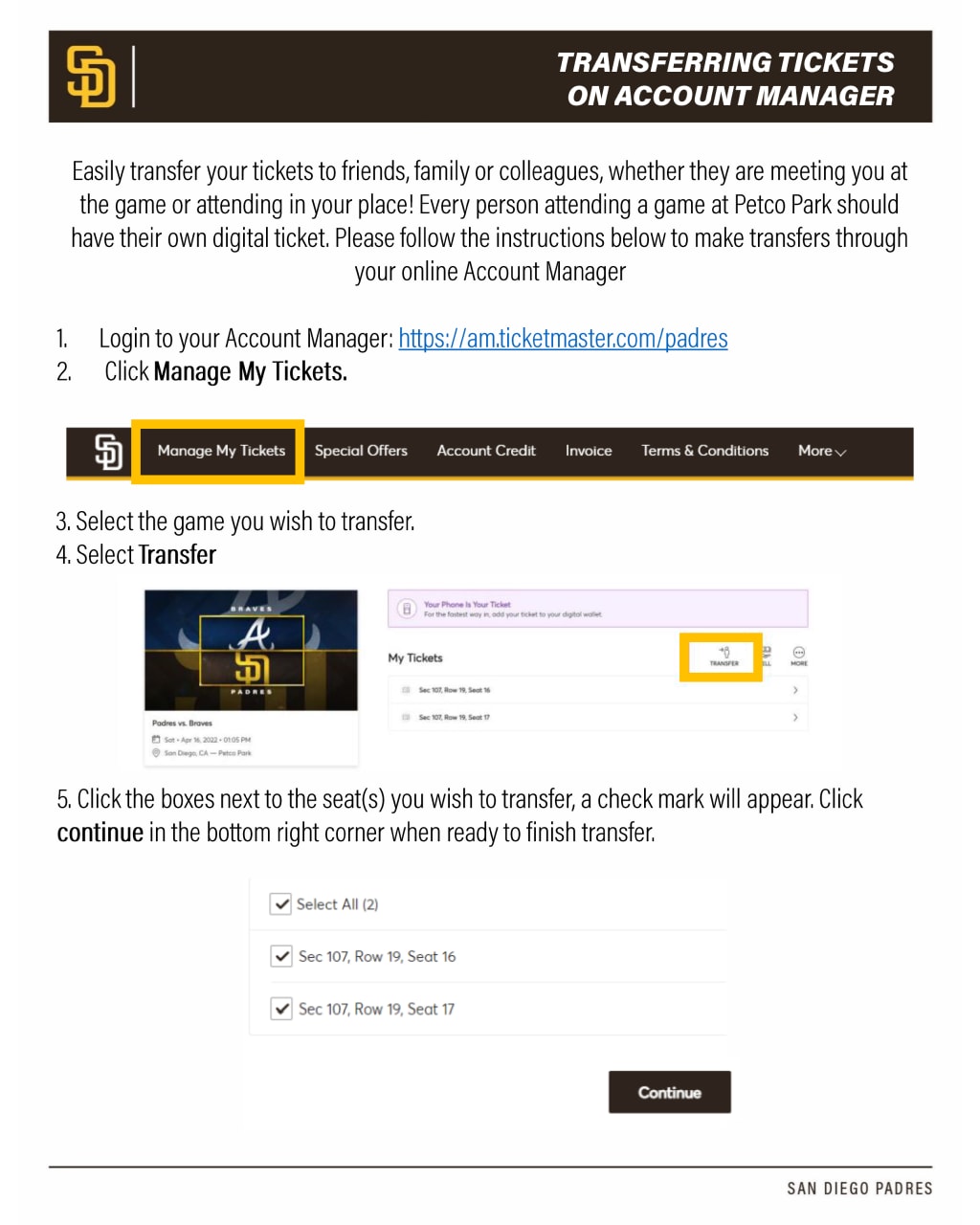 Digital Ticketing Guide | San Diego Padres