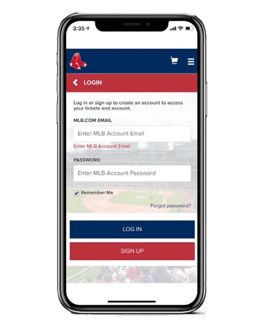 My Tickets Login | Mobile Ticketing | Boston Red Sox