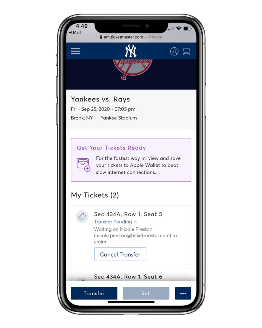 Manage Your Season Tickets | New York Yankees