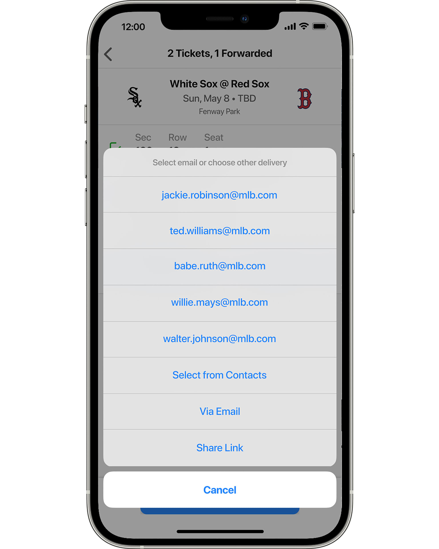 Ticket Forwarding | Mobile Ticketing | Boston Red Sox