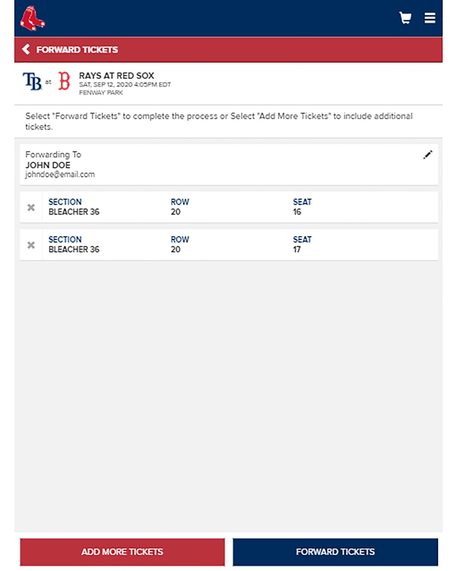 My Red Sox Tickets | Boston Red Sox