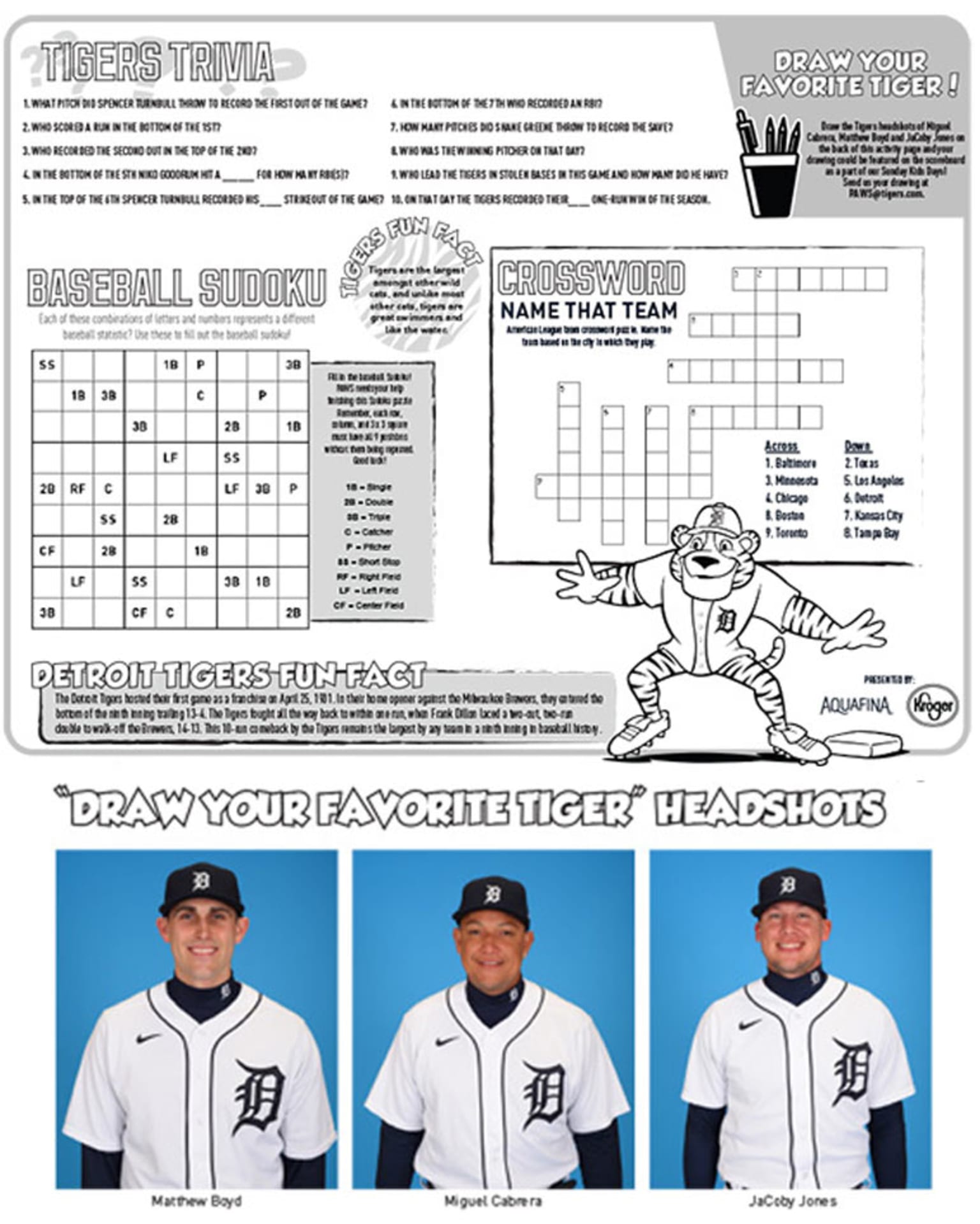 Kids Activities | Detroit Tigers
