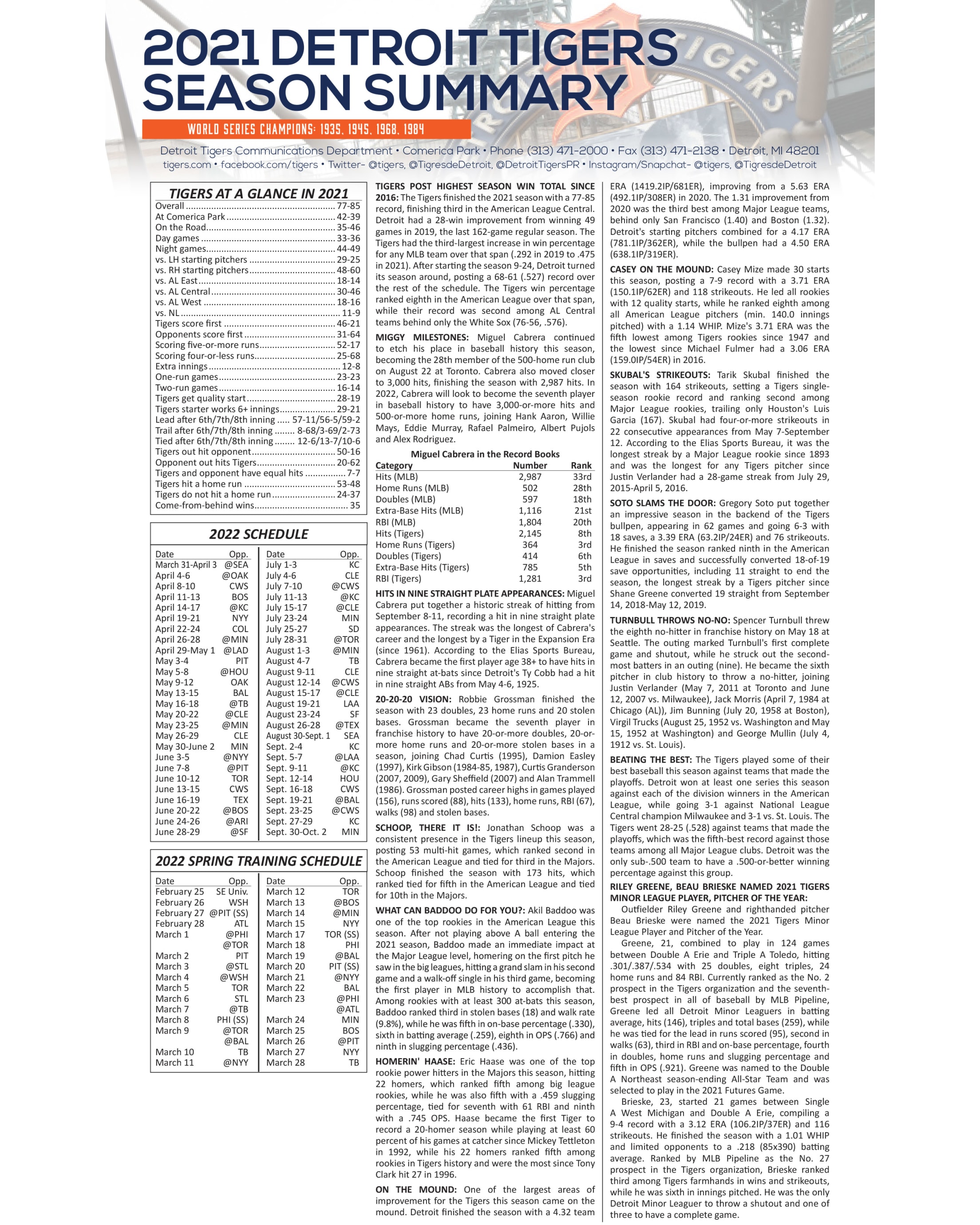 Detroit Tigers Publications | Detroit Tigers
