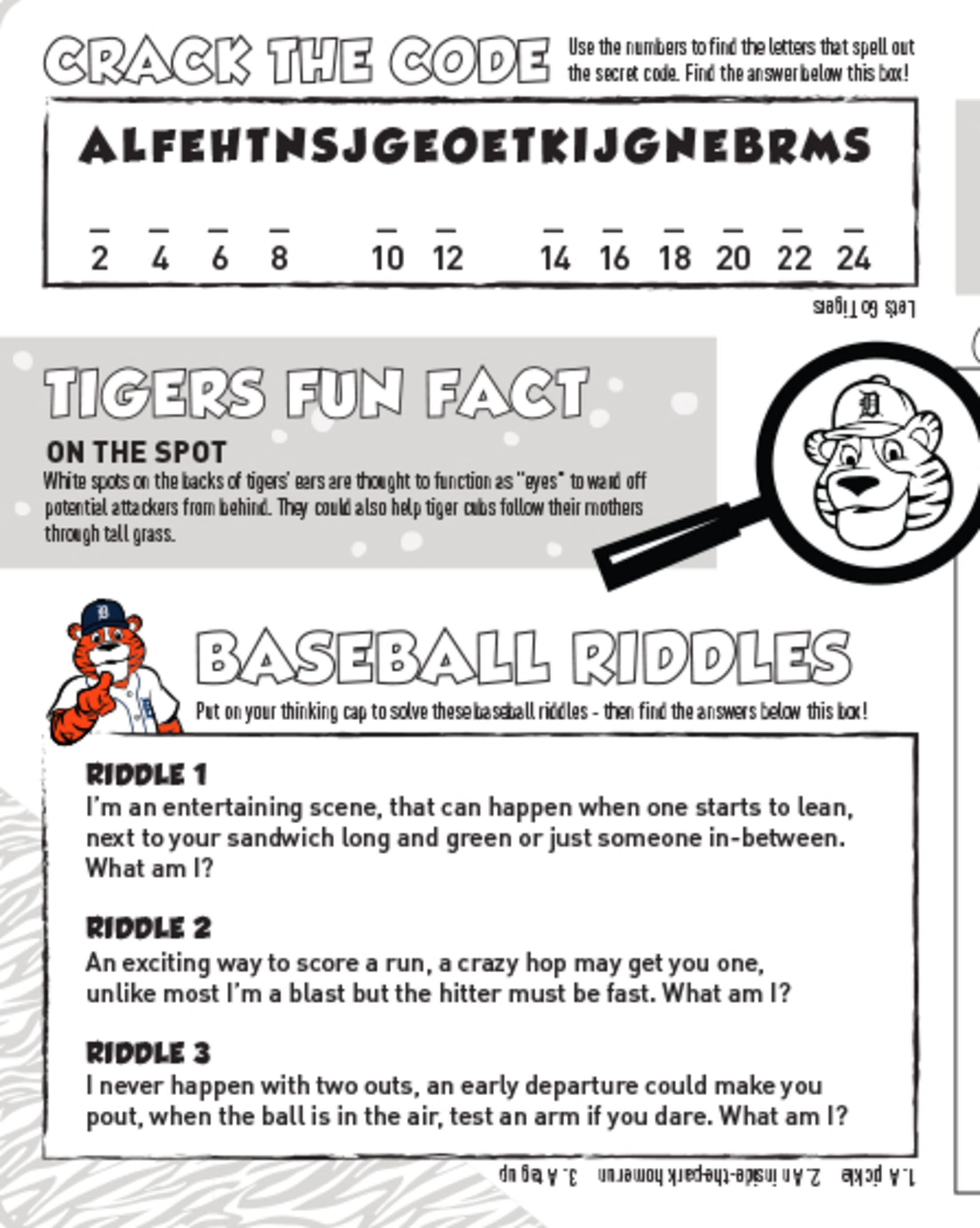 Kids Activities | Detroit Tigers