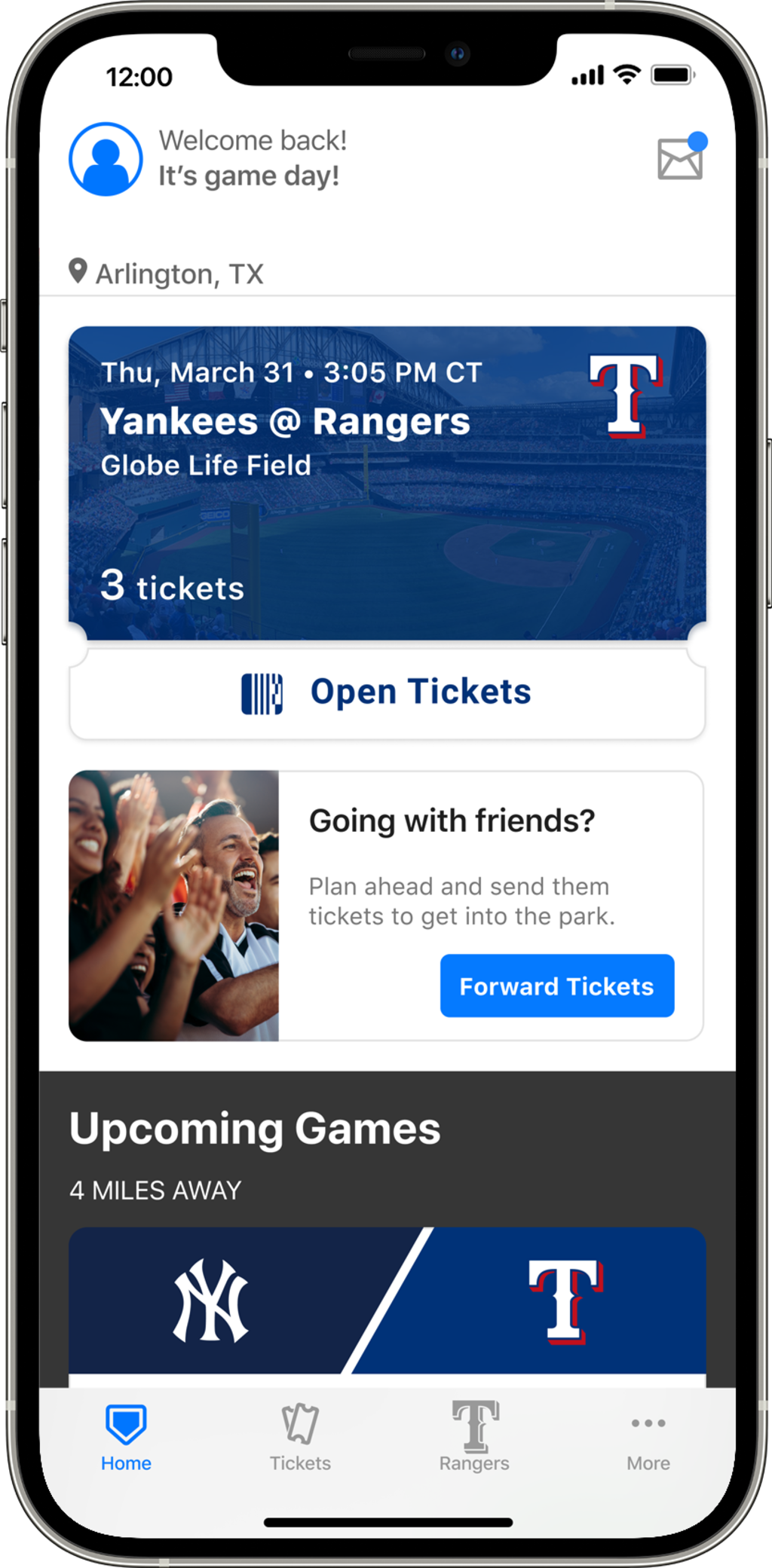 MLB Ballpark app | Texas Rangers