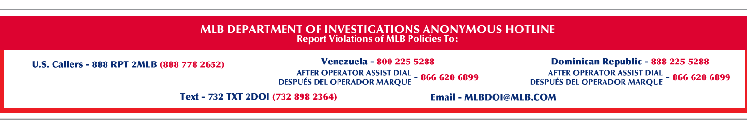 MLB Conduct Policies | Player Resource Center | MLB.com