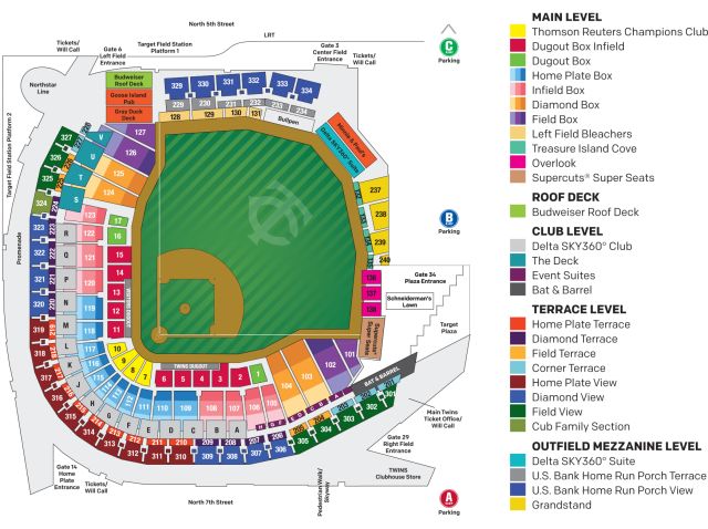 Target Field Seating Map | Minnesota Twins