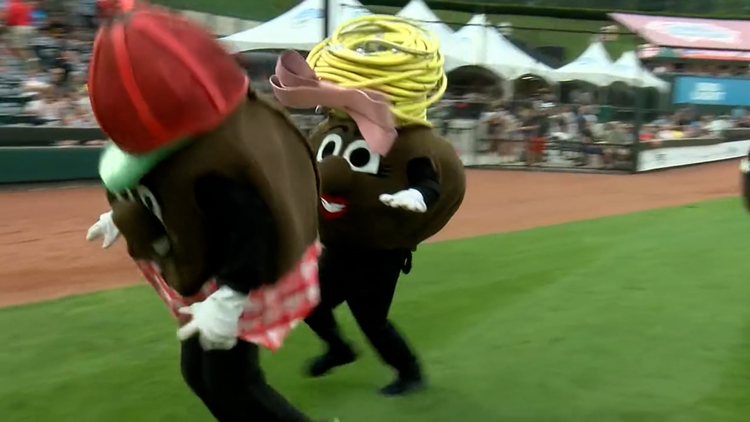 Meatball race at the ballpark
