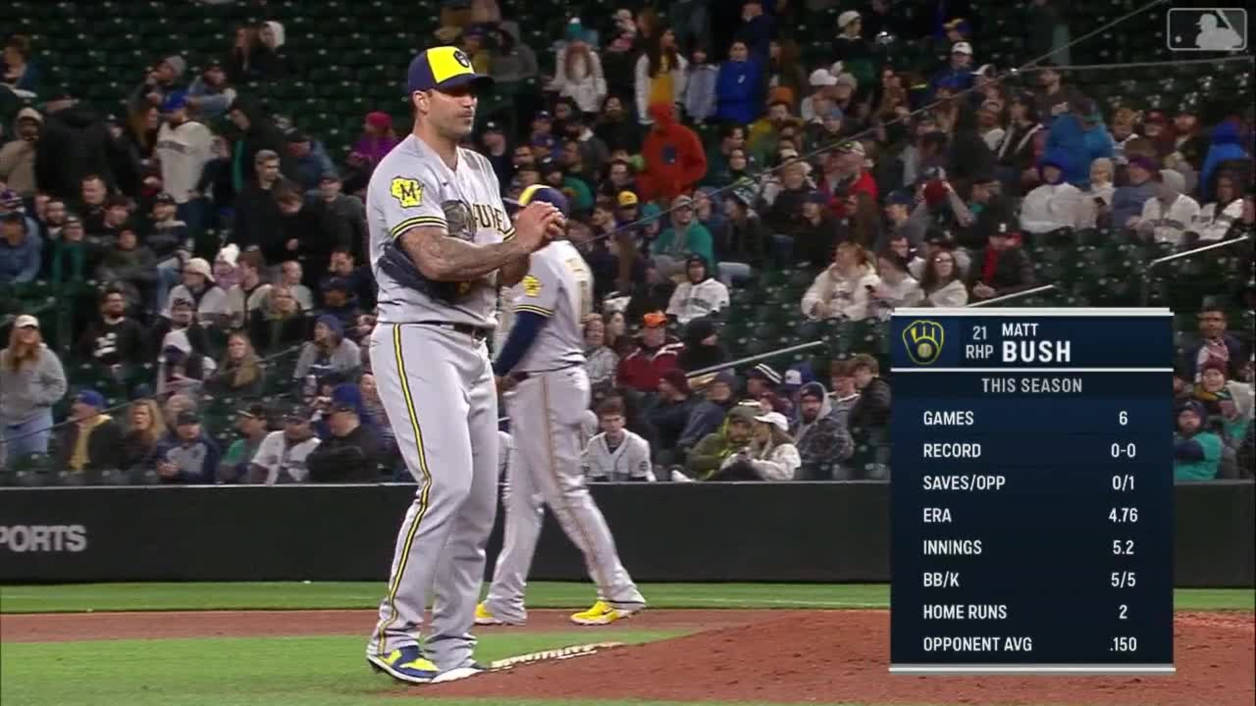 Matt Bush fans the side