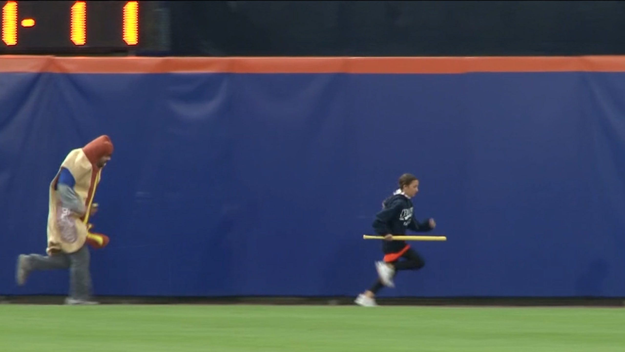 Mascots engage in relay race