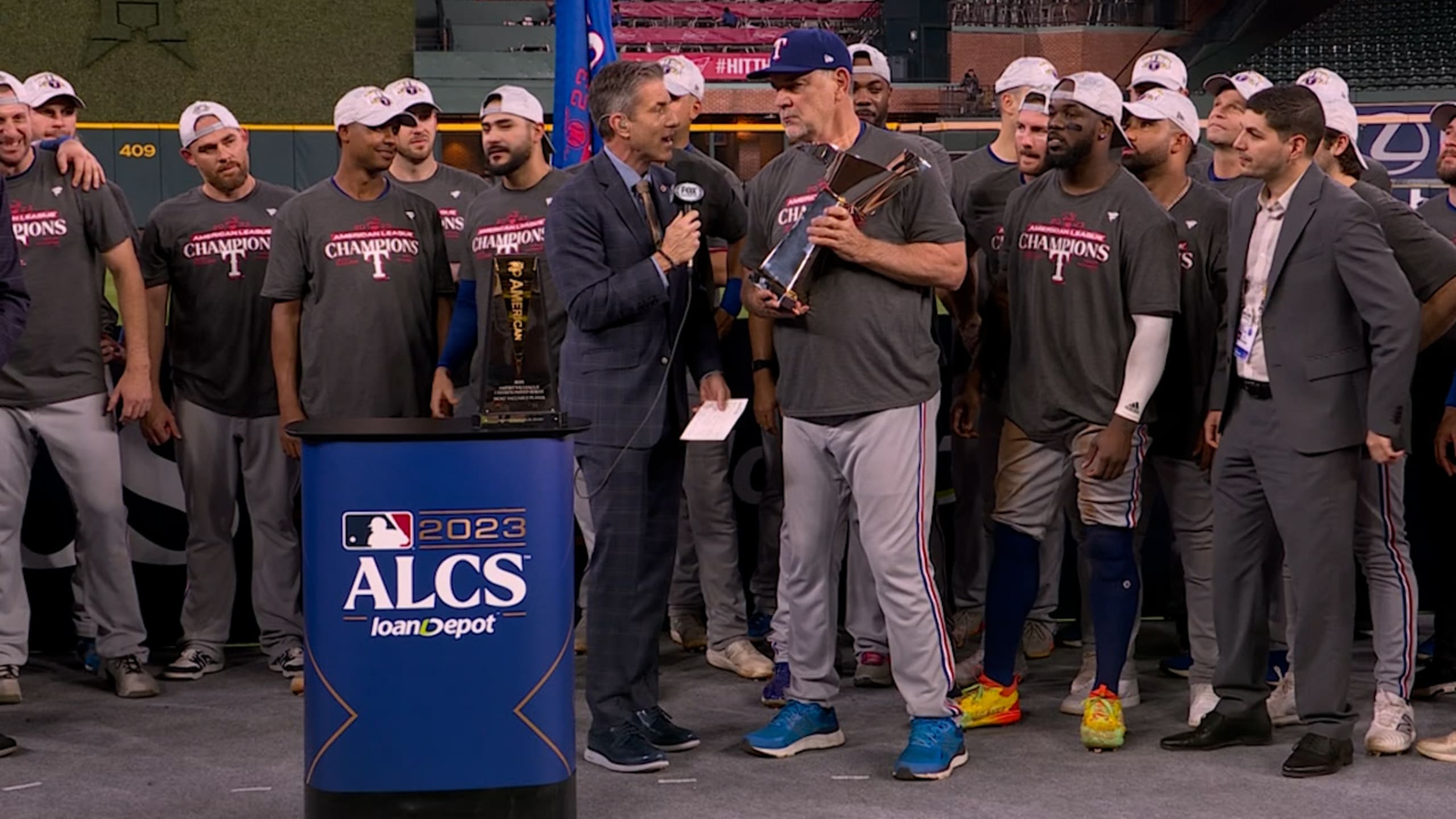 Rangers receive 2023 ALCS trophy