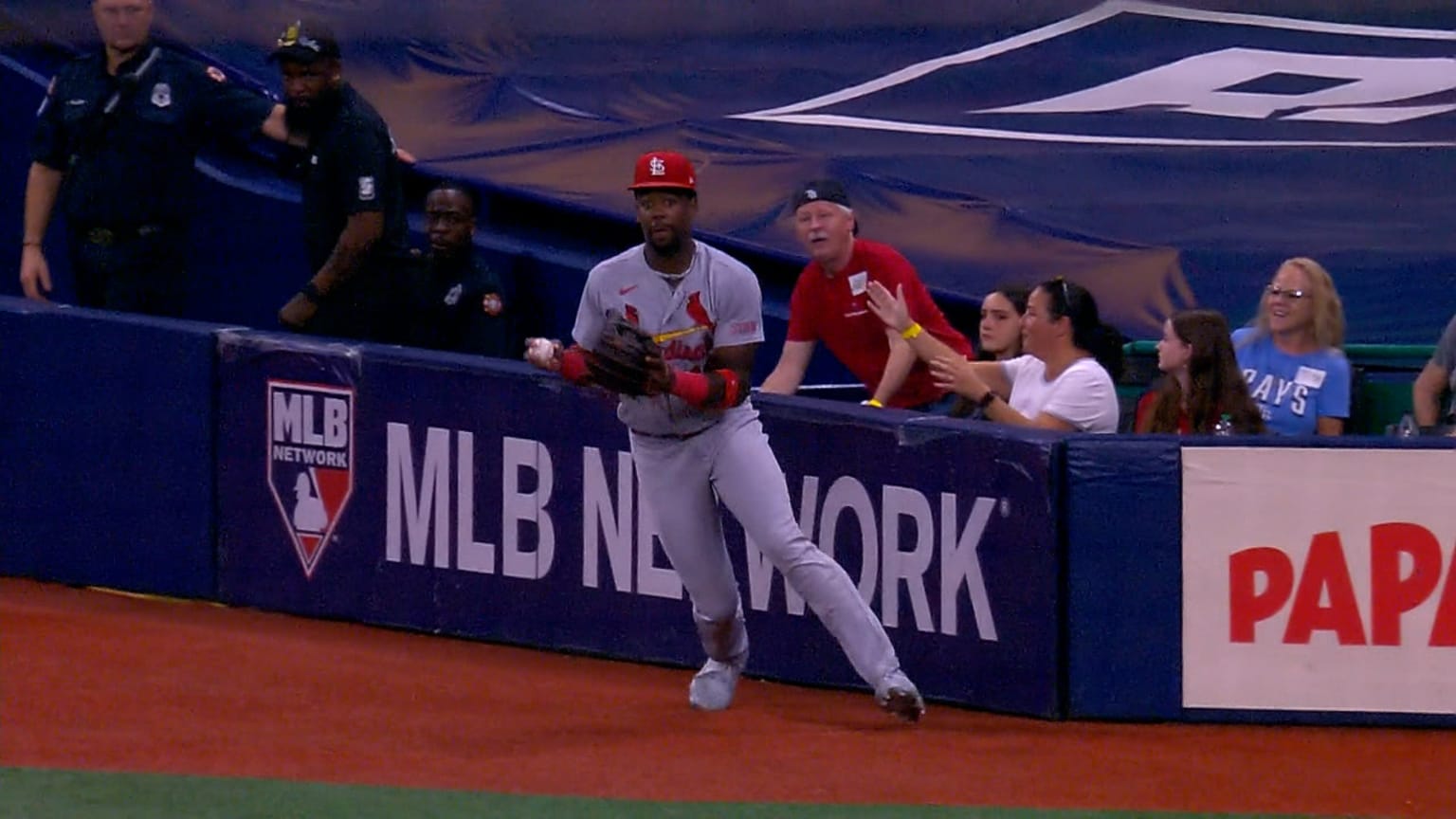 Jordan Walker throws out Yandy Díaz at second base | 08/08/2023 | St. Louis Cardinals