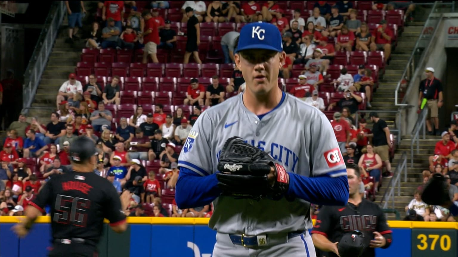James McArthur K's Jake Fraley | 08/16/2024 | Kansas City Royals