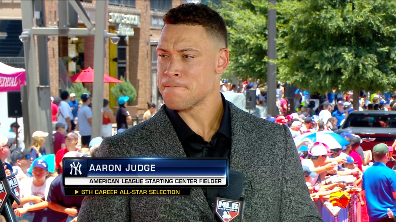 Aaron Judge on fashion, playing center field | 07/16/2024 | New York ...