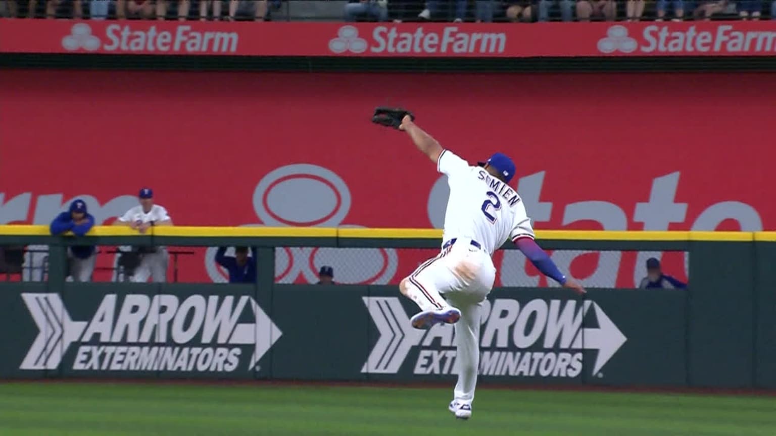 Marcus Semien's leaping catch | 03/27/2025 | Texas Rangers
