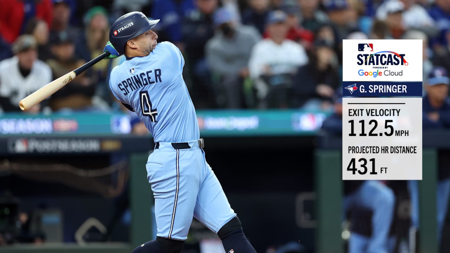George Springer laces 112.5 mph homer 431 feet | 10/15/2025 | MLB.com