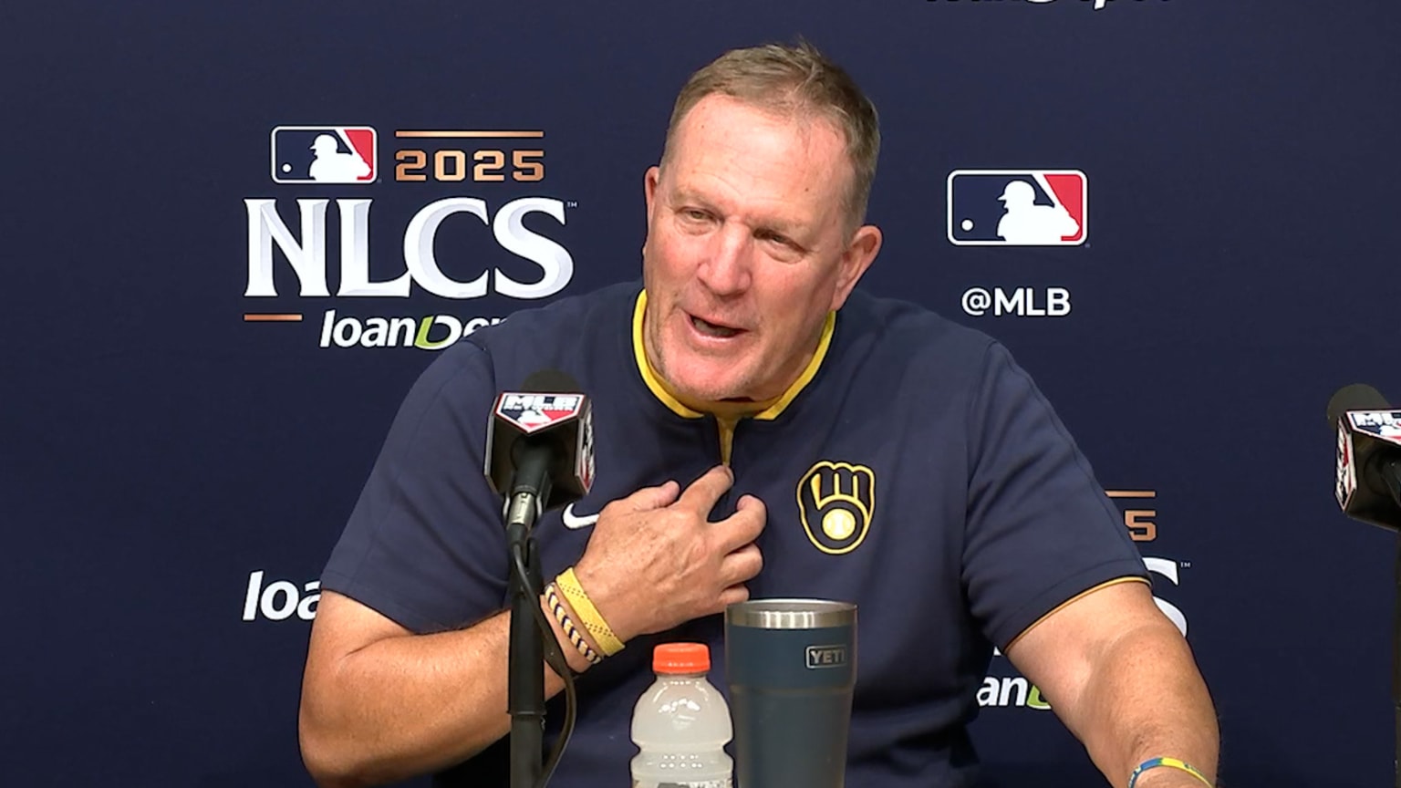 Pat Murphy on Jackson Chourio's injury, Misiorowski | 10/16/2025 | MLB.com