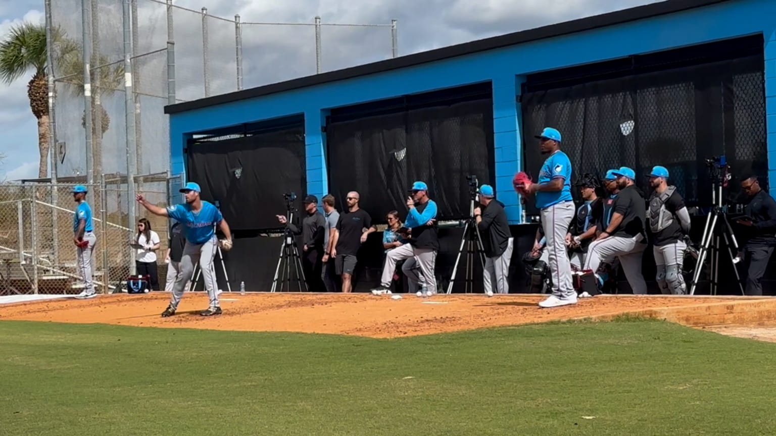 Sixto Sánchez throws at Marlins Spring Training | 02/15/2024 | Miami ...