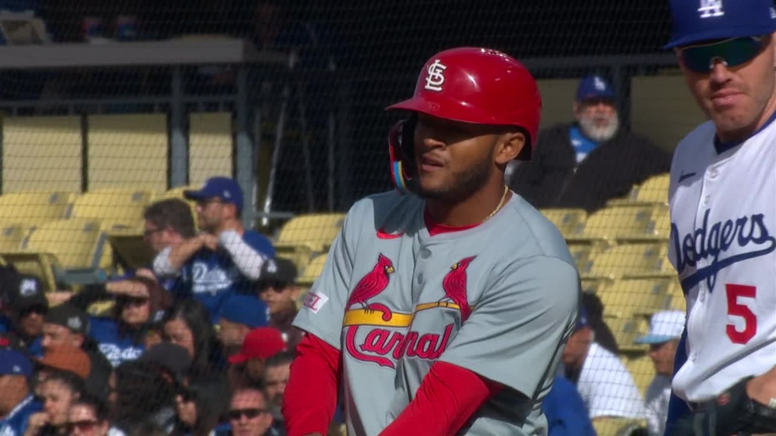 Victor Scott II get his first MLB hit | 03/31/2024 | St. Louis Cardinals